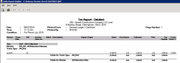 Retention Tax Set Up Process