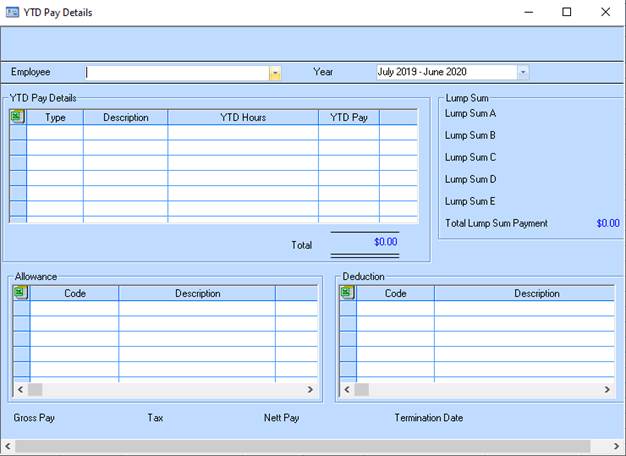 Year to Date (YTD) Pay Details